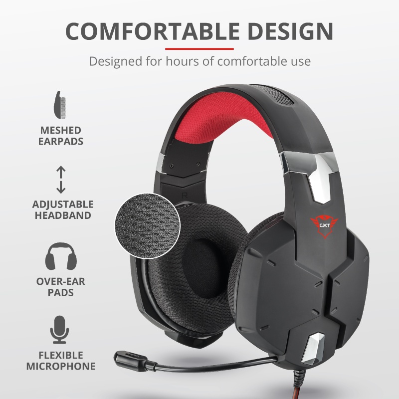 Headset Gamer Trust Carus Gxt 322 Black | Shopee Brasil