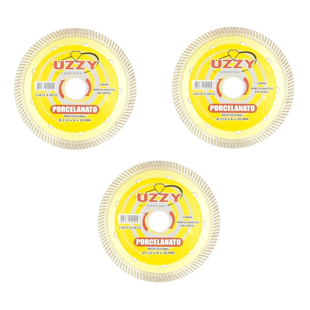 Kit 3 Discos Diamantado 110mm Ultra Fino Corte Porcelanato | Shopee Brasil