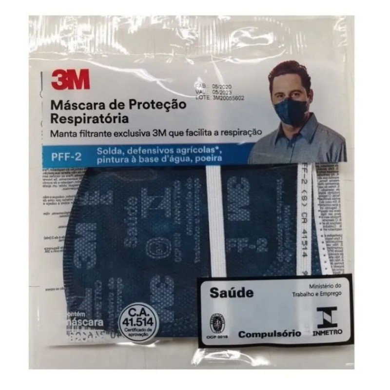 Kit 10 unidades Máscara 3M Original N95 PFF 2 Modelo 9820 | Shopee Brasil