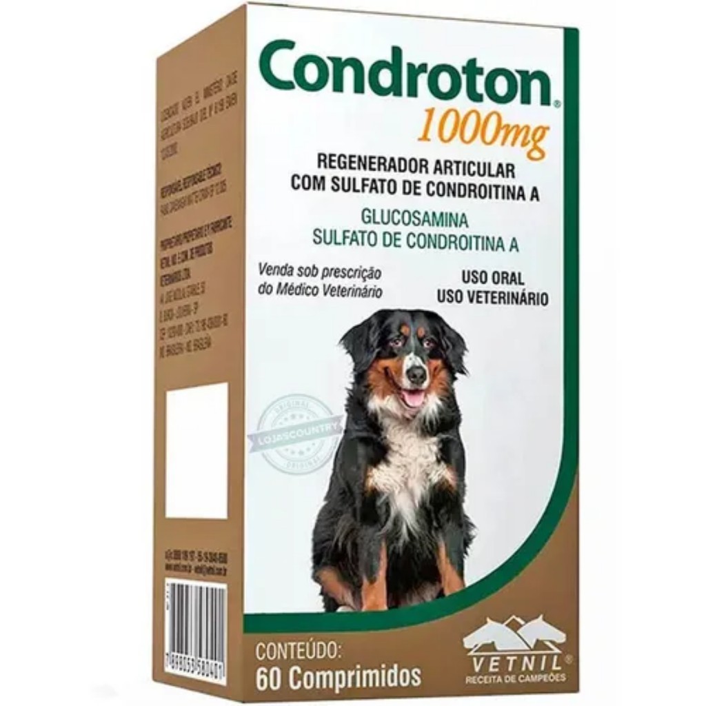 Condroton Regenerador Articular 60 Comprimido 1000mg - Vetnil | Shopee ...