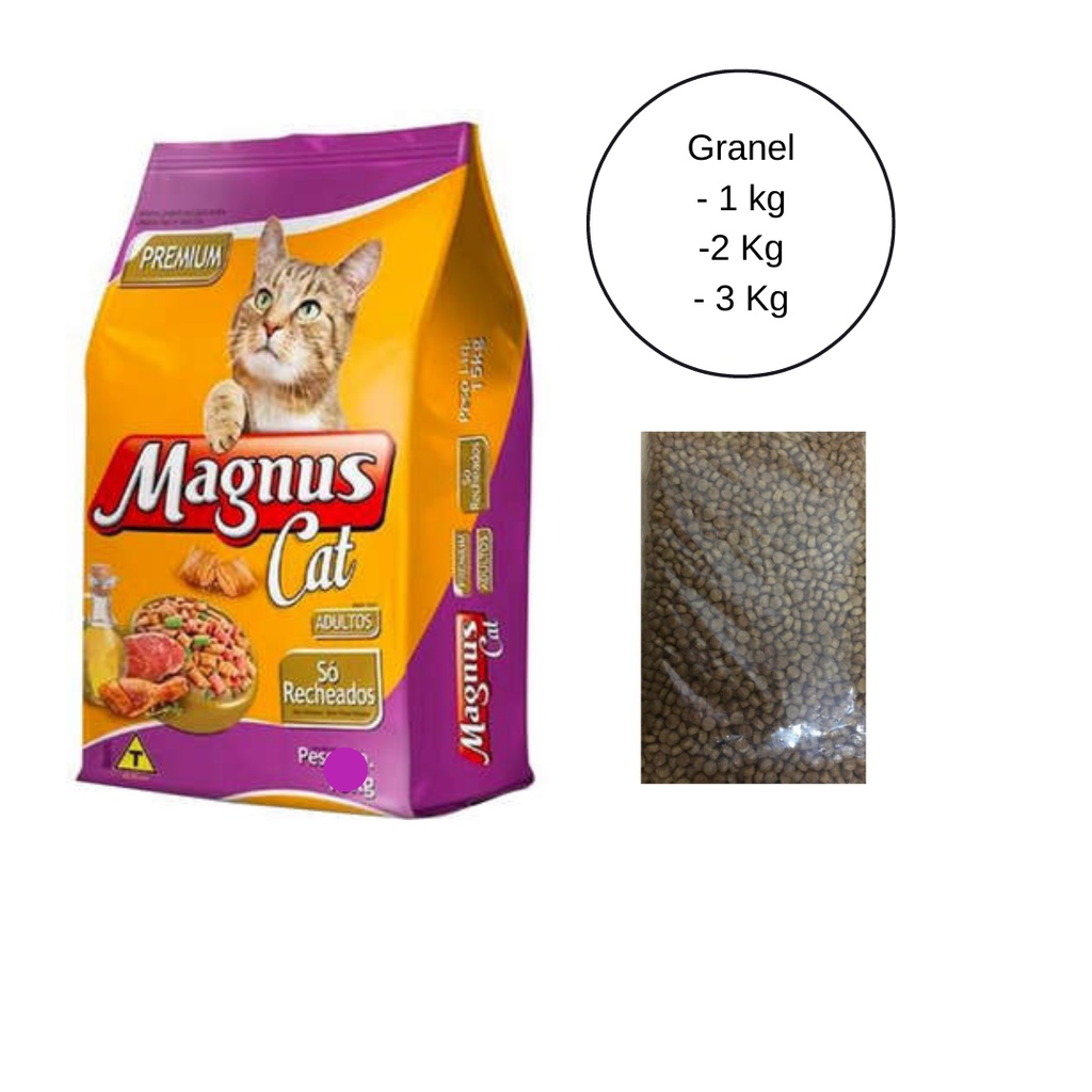 Ração Magnus Cat Premium Só Recheados para Gatos Adultos Pastelzinho ...