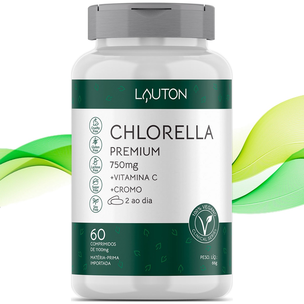 Chlorella Premium c/ Vitamina C 1100mg 60 Cápsulas Lauton - Envio Express | Shopee Brasil