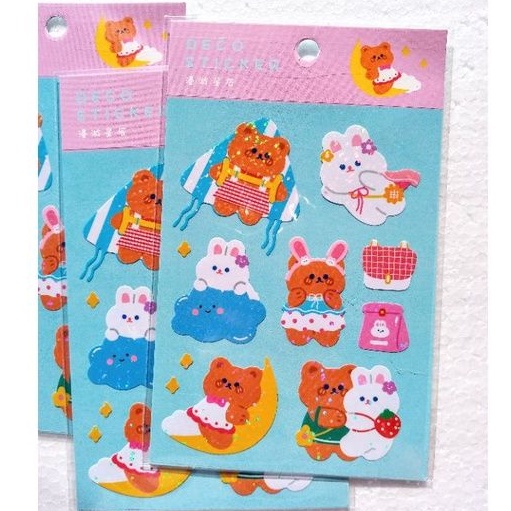Cartela de Adesivos Deco Sticker fofo com brilho. | Shopee Brasil