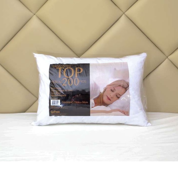 travesseiros Top 200 fios com fibra de silicone tamanho 70x50 LUFTEX ...