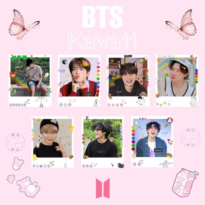 BTS kit 7 Polaróides Kawaii Kpop | Shopee Brasil