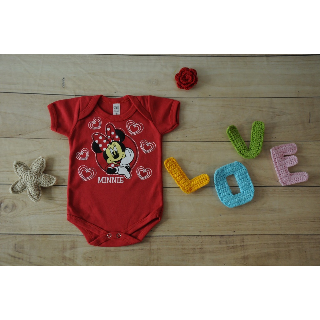 Body Minnie Mouse para bebê Personagem Algodão | Shopee Brasil