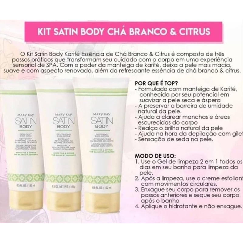 kit satin body Mary Kay-Clareador corporal | Shopee Brasil