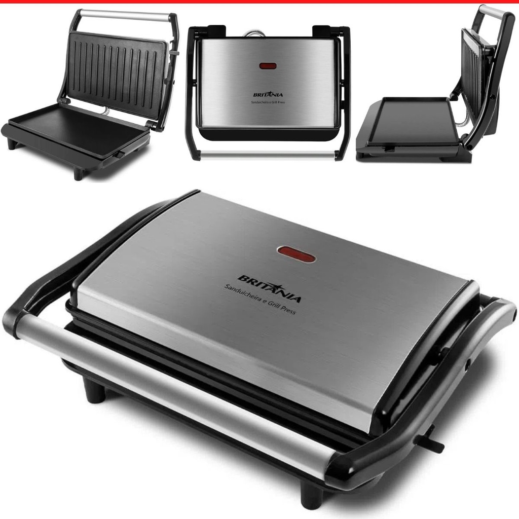 sanduicheira grill máster press misteira Britânia preto inox | Shopee ...