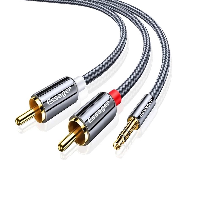 Cabo Audio Auxiliar P2 2 Rca Blindado 2M Original Essager | Shopee Brasil