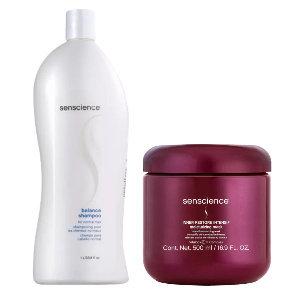 Kit Shampoo Balance + Máscara Inner Restore Senscience | Shopee Brasil