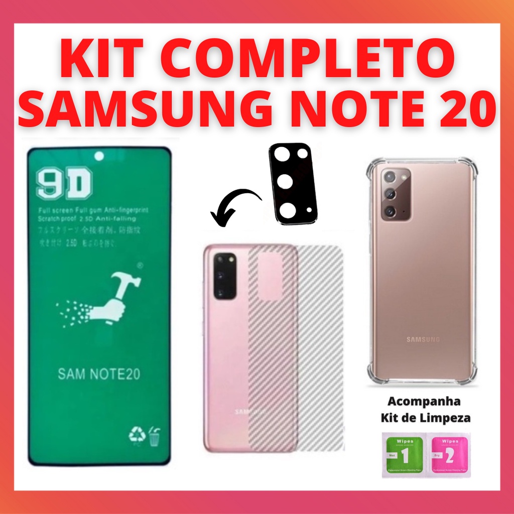 Kit Completo para Samsung Note 20 _ Película de Cerâmica + Carbono ...