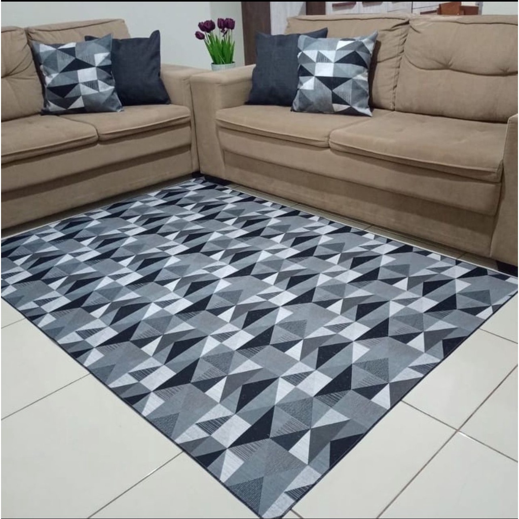 Tapete Geometrico Emborrachado Pvc Para Sala 1,00m X 1,40 Casa Decorada ...