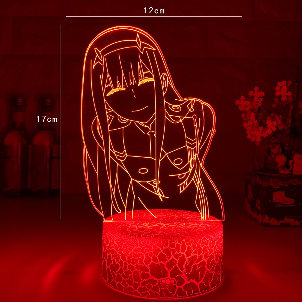 Led Night Light Zero Two Figure Table 3d for Bed Room Decor Light Anime ...