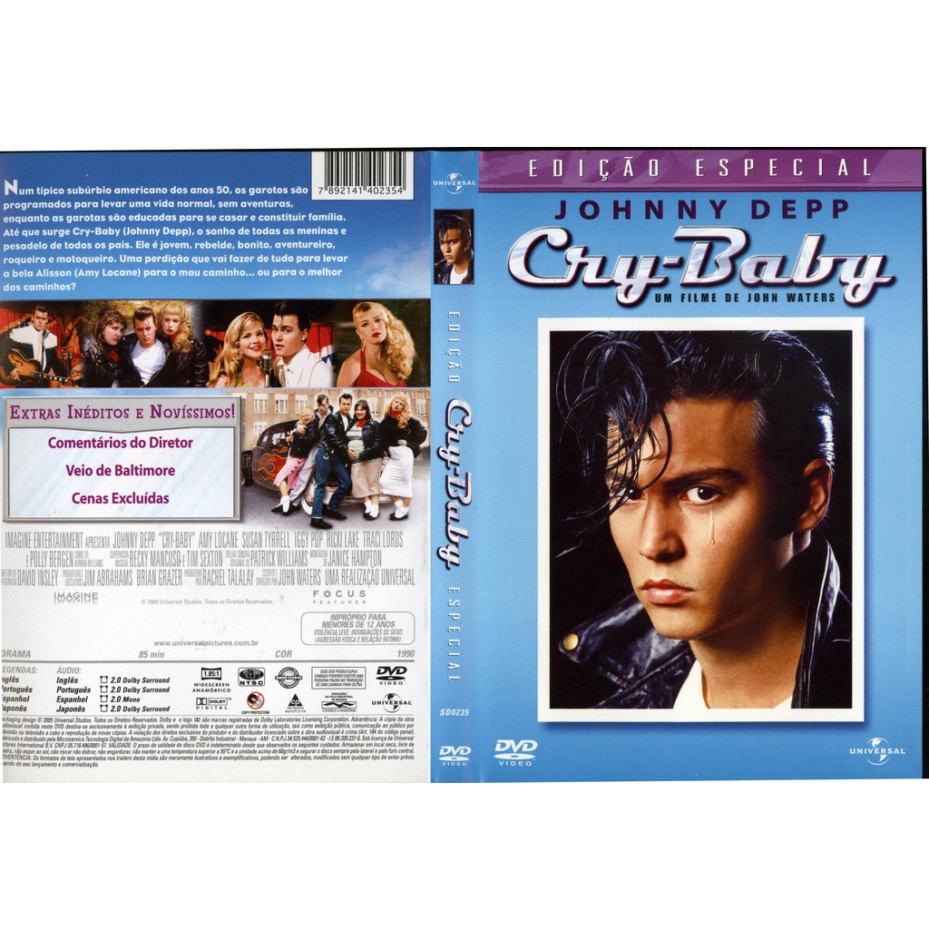 Dvd Cry-Baby - Johnny Depp - (Novo/Lacrado/Original) | Shopee Brasil
