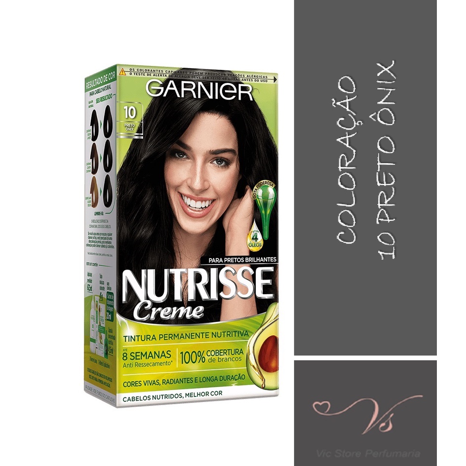 Coloração Nutrisse Garnier 10 Preto Onix | Shopee Brasil
