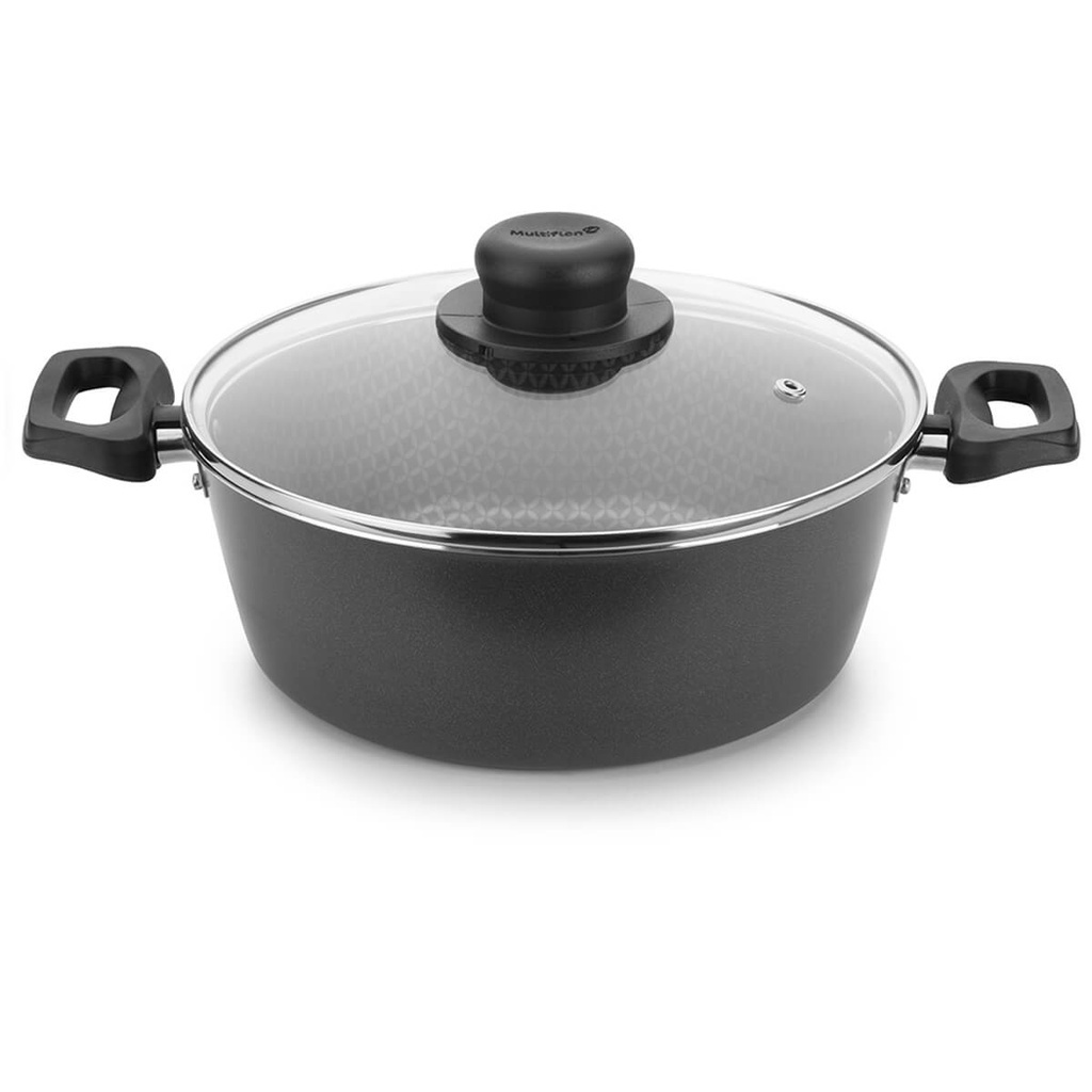 Caçarola Antiaderente Panela Alumínio 24cm Grafite Essencial Multiflon ...