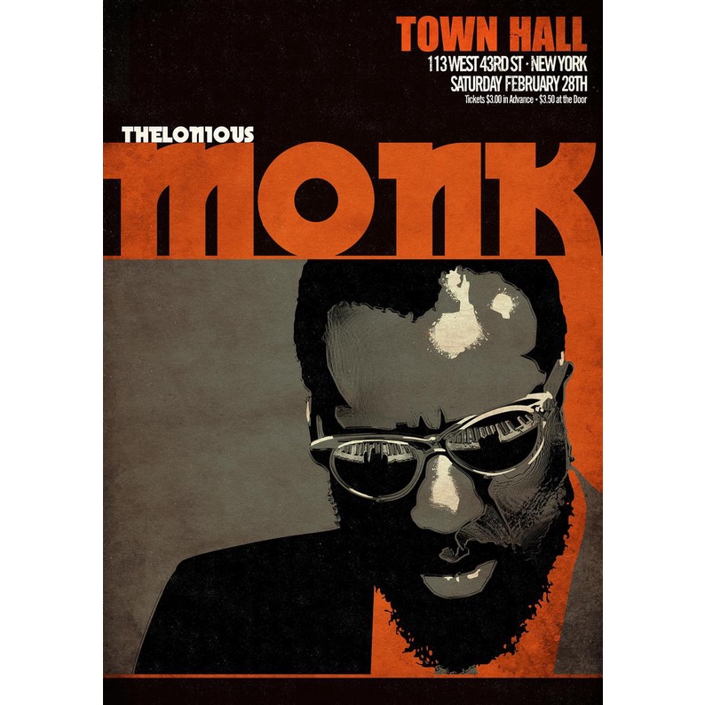 Poster retrô - Thelonious Monk Concert - Art & Decor - 33 Cm X 48 Cm ...
