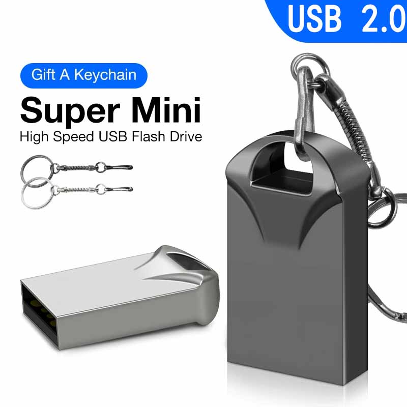 Unidade Flash USB Mini 2.0 De Alta Velocidade 128GB 64GB 32GB 16GB 8GB ...