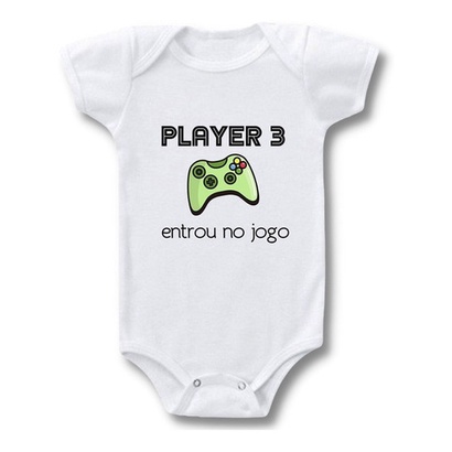 Body Bebê Player 3 Entrou No Jogo Gamer Personalizado | Shopee Brasil