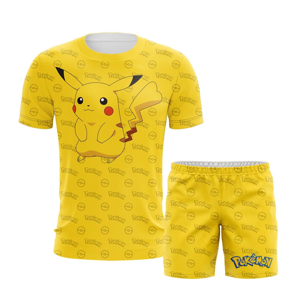 Kit Anime Pokemon Pikachu (Camisa e Short Dry Fit) | Shopee Brasil