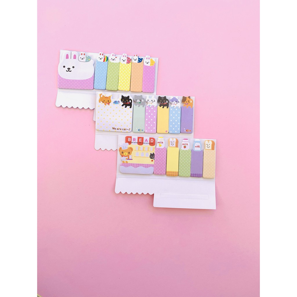 Blocos de Notas Marcador Sticky Notes Fofos Kawai | Shopee Brasil