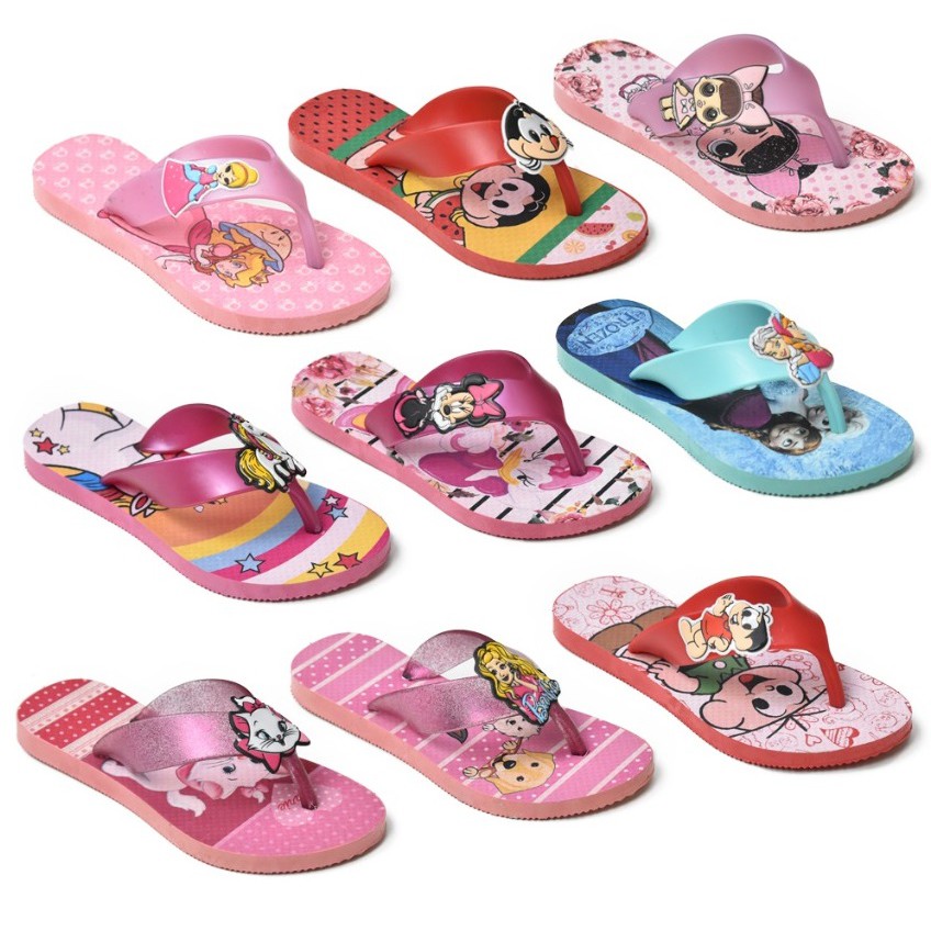 kit com 12 pares de chinelos infantil menina d12 atacado princesas ...