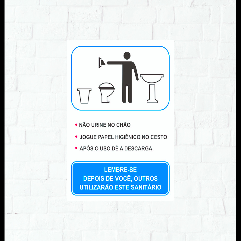 Placa De Sinalização Pvc Sanitário Regras Depois De Você | Shopee Brasil