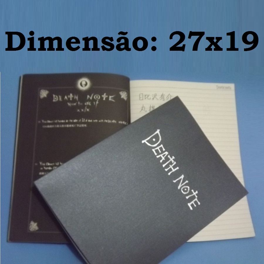 Caderno Anime Death Note - Grande 27 x 19 cm Item Cosplay com Regras ...