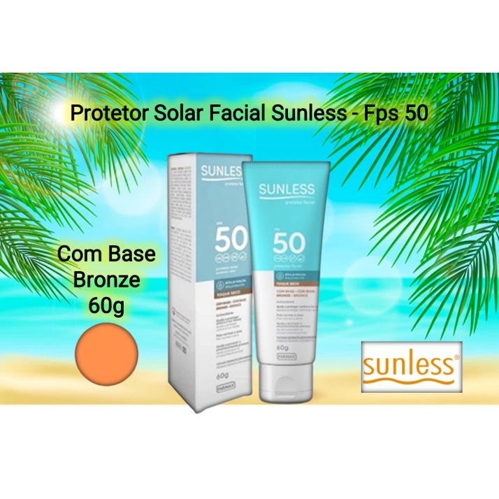 Protetor Solar Facial Sunless Bronze FPS 50 Farmax 60g | Shopee Brasil