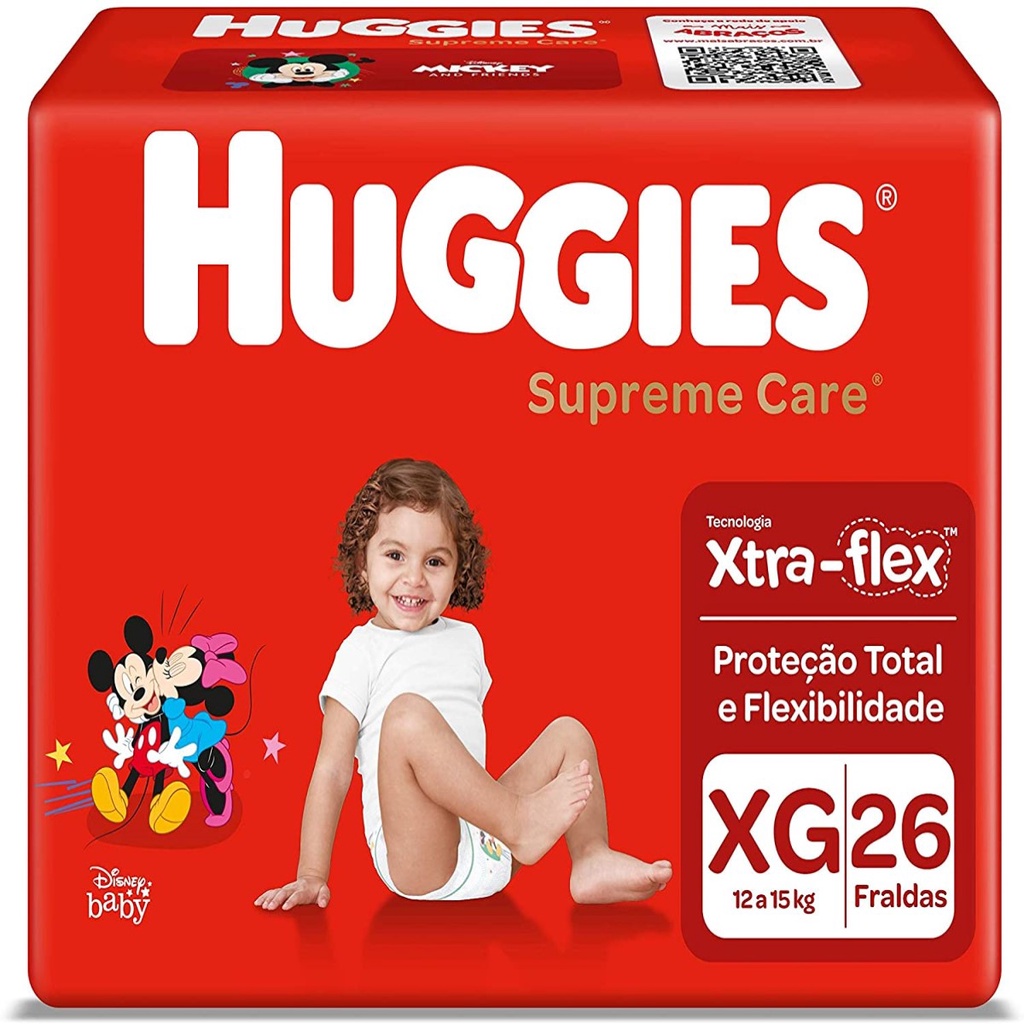 Fralda Huggies Descartavel Supreme Care Mega XG 26 Unidades | Shopee Brasil