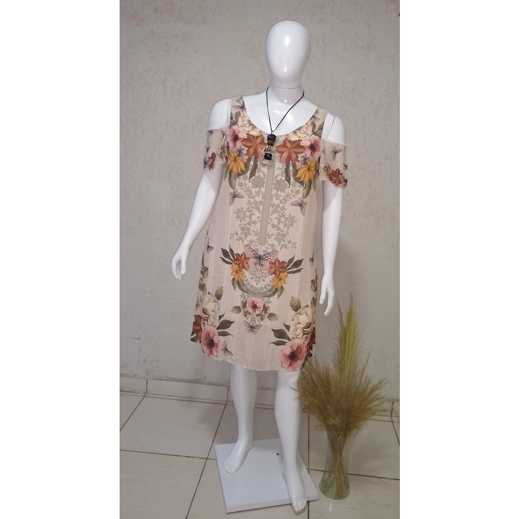 Vestido com manga vasada | Shopee Brasil