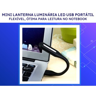 MINI LANTERNA LUMINÁRIA LED USB PORTÁTIL FLEXÍVEL, ÓTIMA PARA LEITURA ...