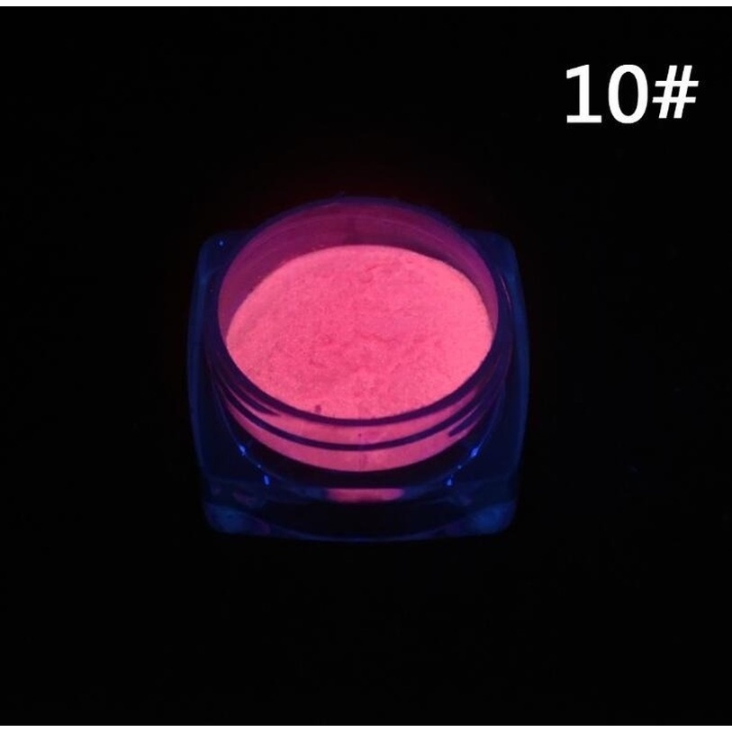 10 Cores Neon Fosphor Pó Unha Brilho Em Pigmento Luminoso Fluorescente ...