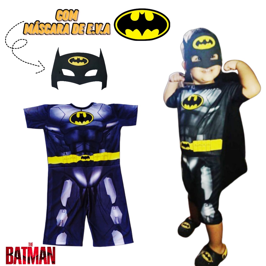 Roupa Fantasia Festa Infantil, Menino Personagem Batman | Shopee Brasil