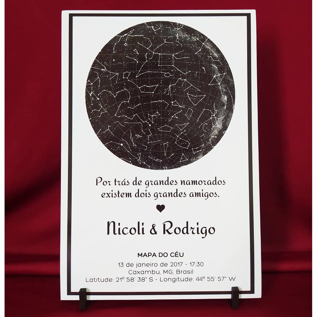 Quadro mapa do céu, mapa das estrelas personalizado alta definição da ...