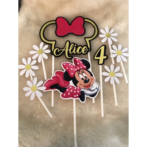 topo de bolo minnie rosa topper para bolo em camadas e papel especial ...