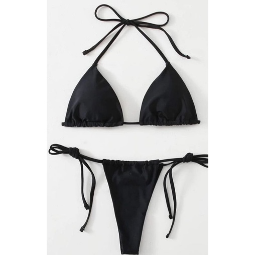 Biquini Marquinha Curtininha Plus Size Preto Shopee Brasil