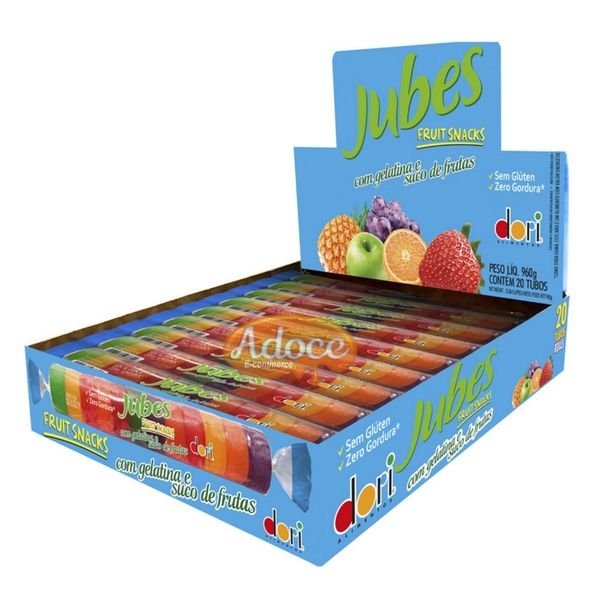 Bala Jubes Fruit Snacks Tropical Tubo 20unx48g Dori | Shopee Brasil