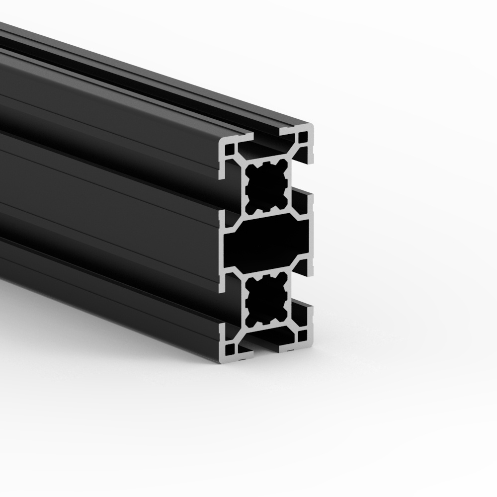 Perfil Estrutural em Alumínio Preto 30x60 Básico Canal T-Slot 8mm - Faz ...