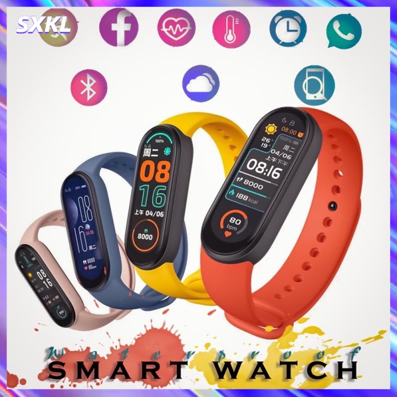 M6 Smartwatch Mi Band 6 Versão Global Versão Atualizada À Prova D 'Água M6 Smart Band Watch Com ...