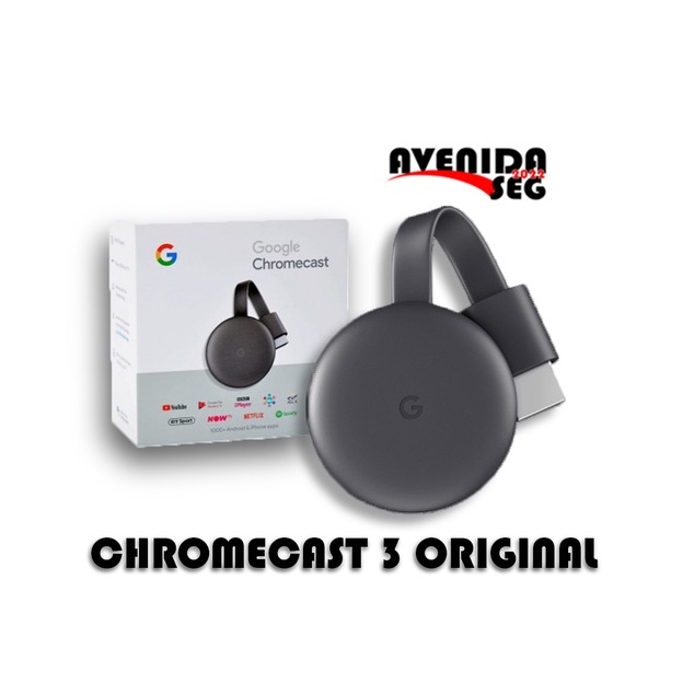 GOOGLE CHROMECAST 3o GERAÇÃO ORIGINAL | Shopee Brasil