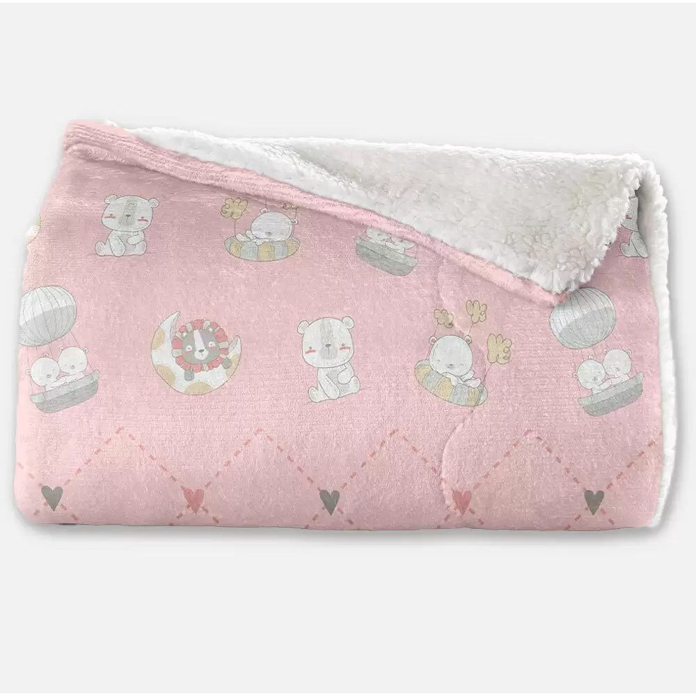 Cobertor Plush Sherpa Carneirinho Baby Duplo 1,00x1,10m Fofinho ...