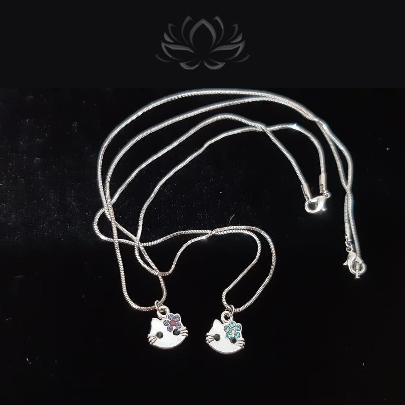 Colar hello kitty prata aesthetic e-girl soft girl Sanrio original ...