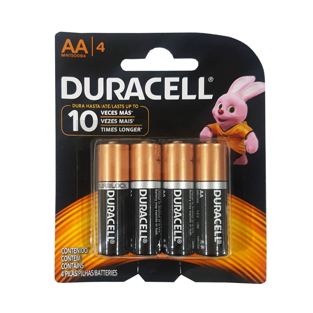 Pilha Alcalina Duracell AA Cartela C/4 Unidades Original | Shopee Brasil