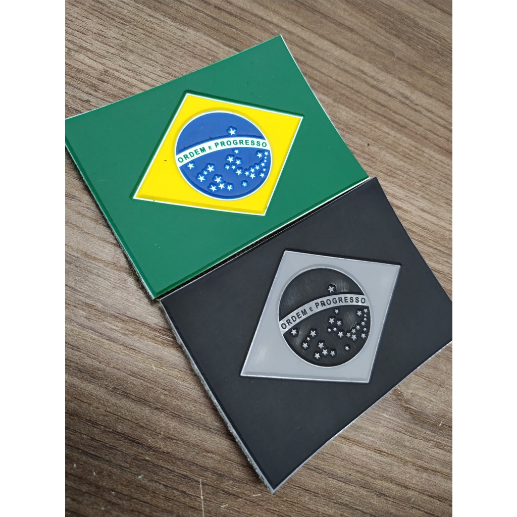 Patch Emborrachado Bandeira do Brasil Colorido e Preto e Branco ...