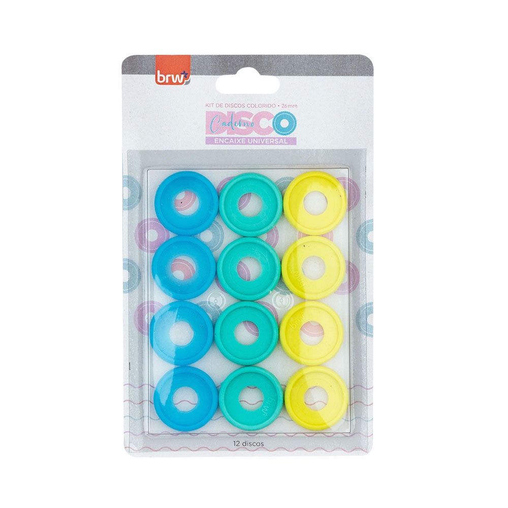 Kit 12 Discos Coloridos Caderno Inteligente 26mm Universal BRW | Shopee ...