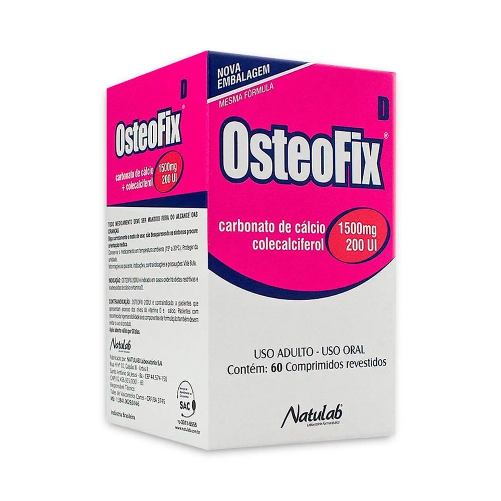 Osteofix D 600mg + 200UI com 60 Comprimidos Revestidos | Shopee Brasil