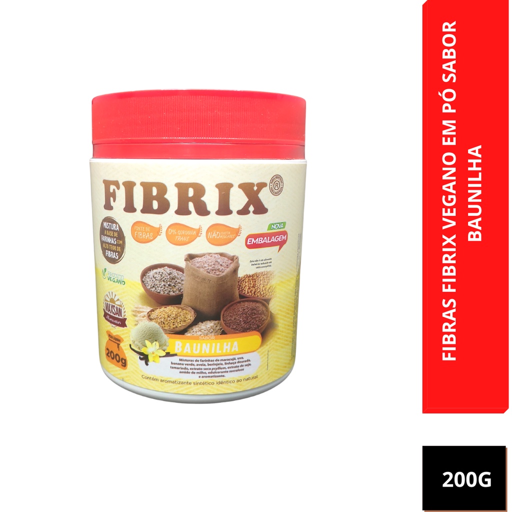 Fibrix Baunilha Usado No Leite Agua Suco 100% Natural Vegano | Shopee ...