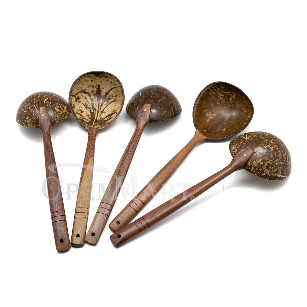 Concha De Coco Pupunha Com Cabo Madeira Cozinha | Shopee Brasil