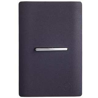 1 Tecla Simples Horizontal Preto Grafite com Cromado Dicompel Novara | Shopee Brasil